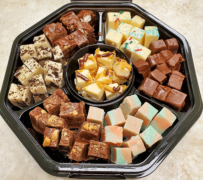 This isn't just fudge—it's a geometry lesson in deliciousness. Each perfect square promises a momentary escape from adulting responsibilities.