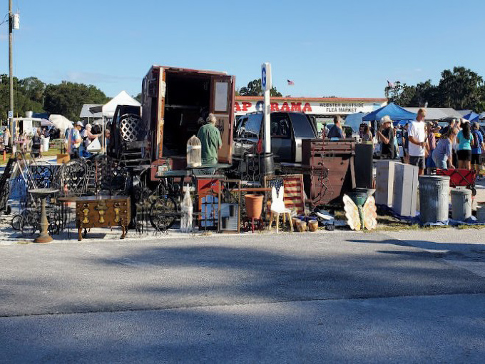 The outdoor vendor section&mdash;where furniture with character meets art with attitude. Your living room's missing piece is hiding here somewhere.