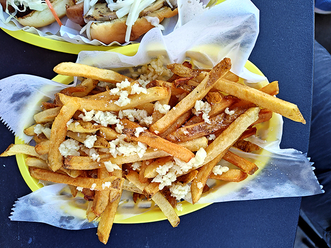 These hand-cut fries aren't just a side dish; they're the supporting actors who sometimes steal the scene. The garlic mayo deserves its own fan club.
