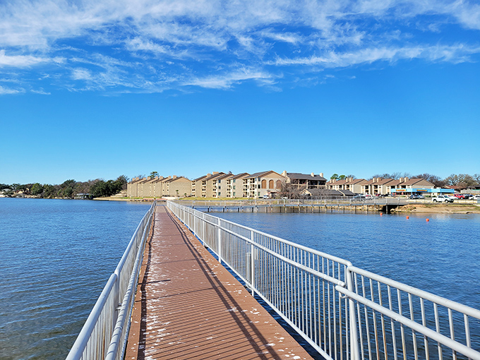 Who needs ocean waves when Lake Granbury delivers this boardwalk experience? The perfect spot for contemplative strolls or impromptu fishing lessons.