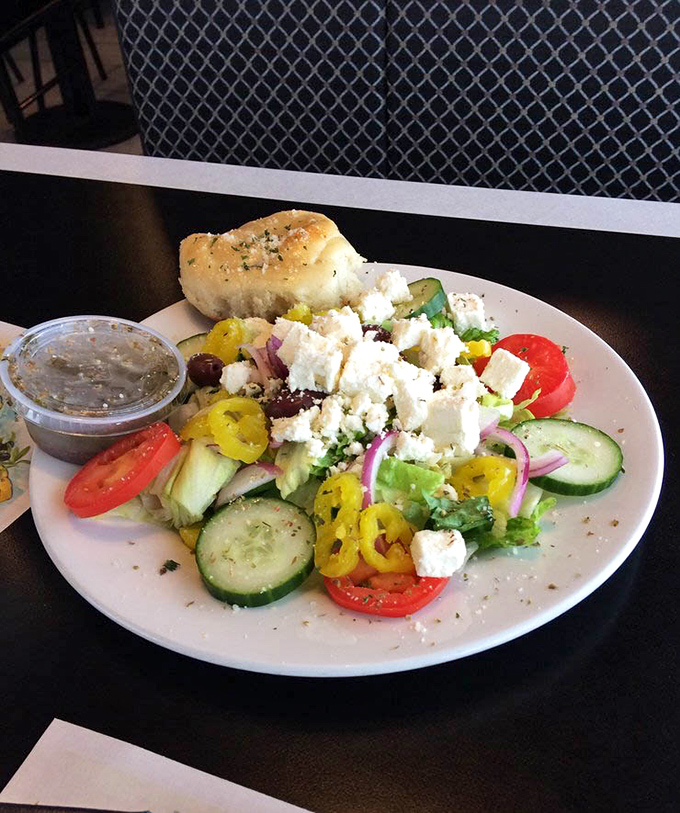 A vibrant Mediterranean vacation on a plate&mdash;crisp vegetables, briny olives, and feta cheese crumbles that somehow make eating healthy feel like cheating on your diet.