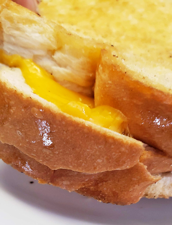 Cheese pull perfection that would make any food photographer weep with joy. This grilled cheese sandwich doesn't just satisfy hunger—it soothes the soul.