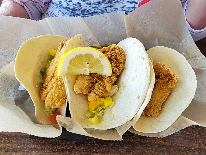 These grouper tacos bring Baja vibes to the Great Lakes, proving geography is just a state of mind.