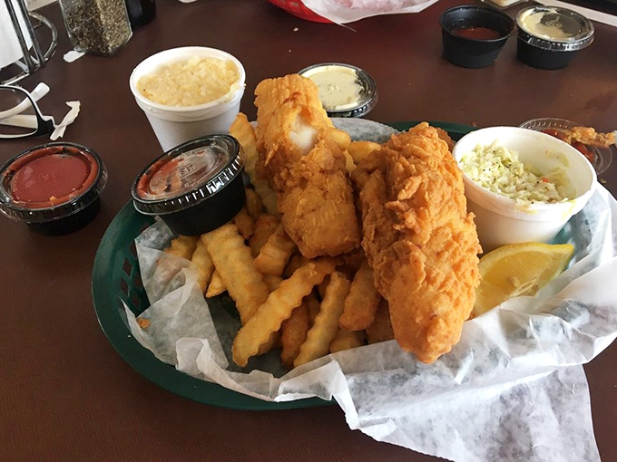 When your fish is this fresh, it doesn't need a fancy presentation. This golden-fried grouper basket speaks the universal language of coastal comfort.