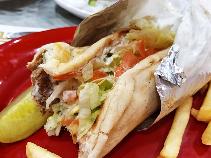 This gyro isn't just a sandwich; it's a Mediterranean vacation wrapped in pita bread, no passport required.