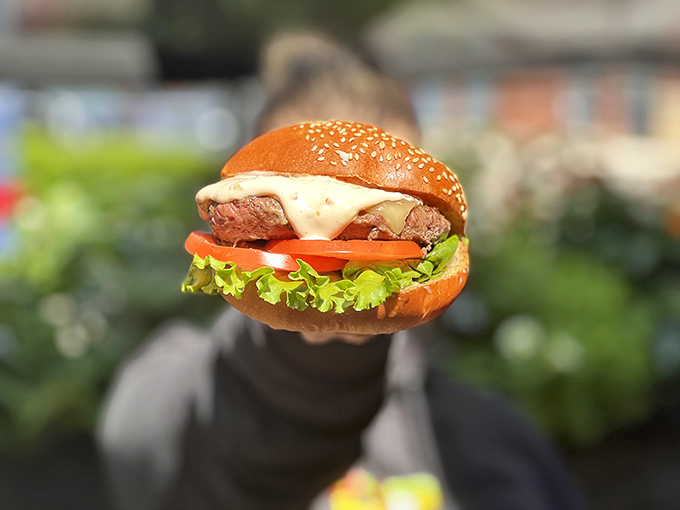 This burger means business &ndash; the kind of handheld happiness that makes you forget your table manners completely.