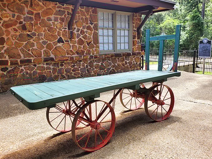 This isn't just any old handcart&mdash;it's a reminder of railroad history when muscle power and determination kept the lines of communication open.