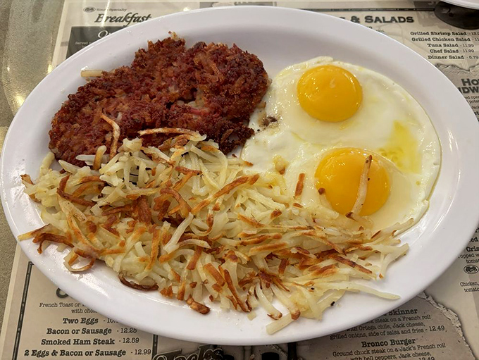 These aren't just hash browns; they're a golden-brown masterpiece with the perfect crisp-to-tender ratio that most breakfast joints can only dream about.