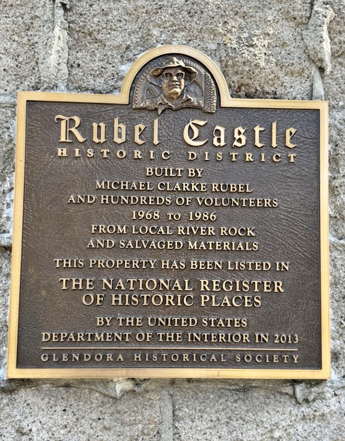 The historical marker reveals Rubel Castle's journey from dream to National Register of Historic Places. Some people build sandcastles; others make history.