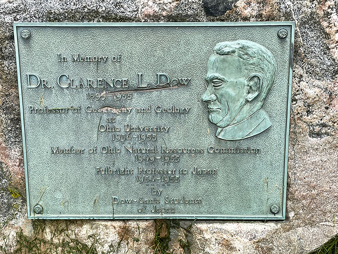 A memorial plaque honors Dr. Clarence Dow, whose vision helped preserve this slice of paradise for generations of nature lovers to enjoy.