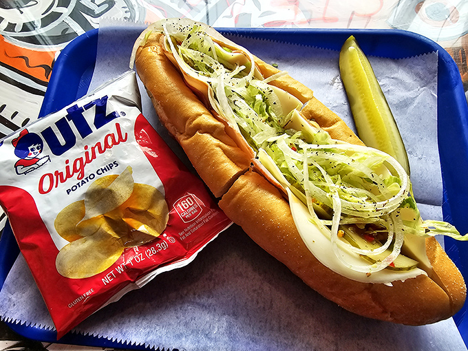 A proper hoagie should look like this&mdash;fresh ingredients practically bursting from the roll, daring you not to take a picture before diving in.