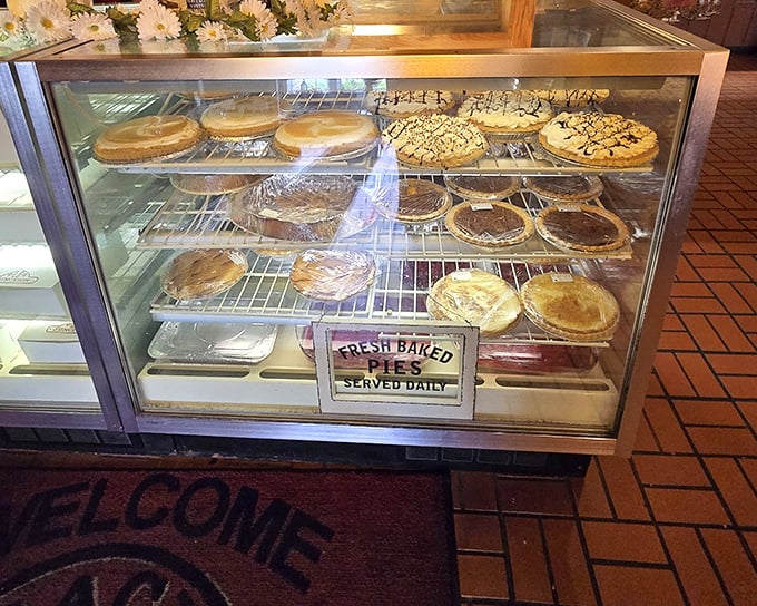 "Fresh Baked Pies Served Daily" isn't just a sign &ndash; it's a solemn promise that your diet plans are about to be gloriously derailed.