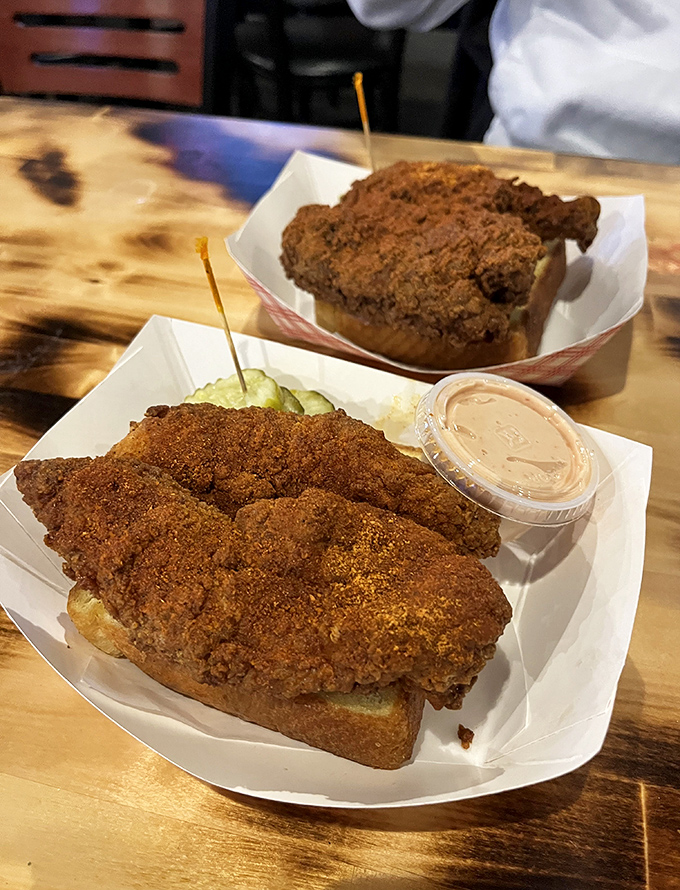 The Illinois Hot Chicken: where crispy perfection meets fiery passion in perfect harmony.