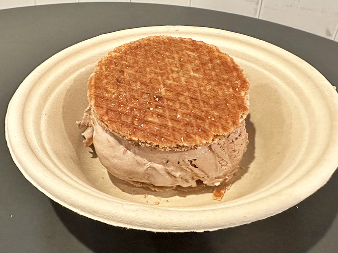 Not just any ice cream sandwich&mdash;this is architecture in dessert form, with golden waffle cookies embracing ice cream like old friends reuniting.