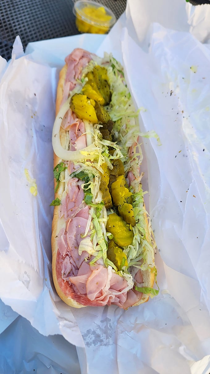 This Italian hoagie isn't just a sandwich&mdash;it's an architectural marvel of cured meats, sharp provolone, and precisely shredded lettuce. Napkins are non-negotiable.