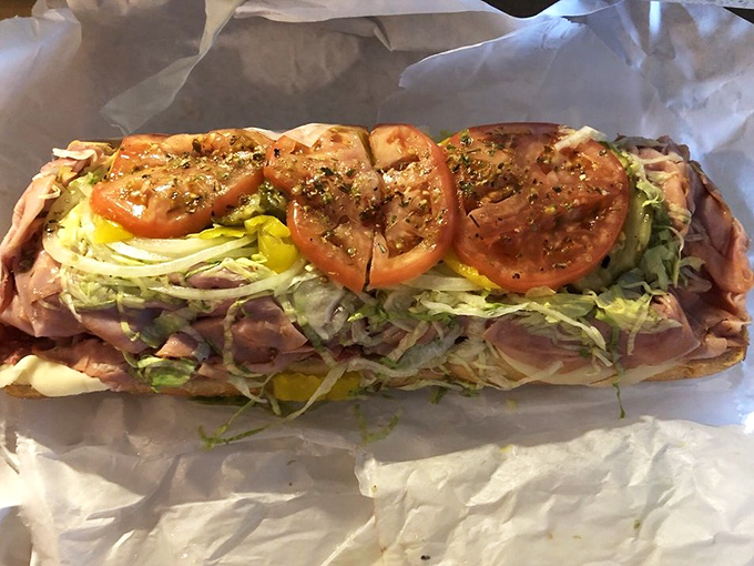 The Italian hoagie, a masterclass in sandwich architecture. Those layers of meat, cheese, and veggies create a skyscraper of flavor worth climbing.