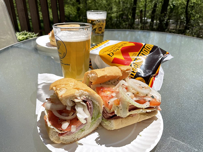 Al fresco dining with this Italian sub makes even a simple lunch break feel like a mini-vacation. The chips are just backup dancers to this sandwich star.