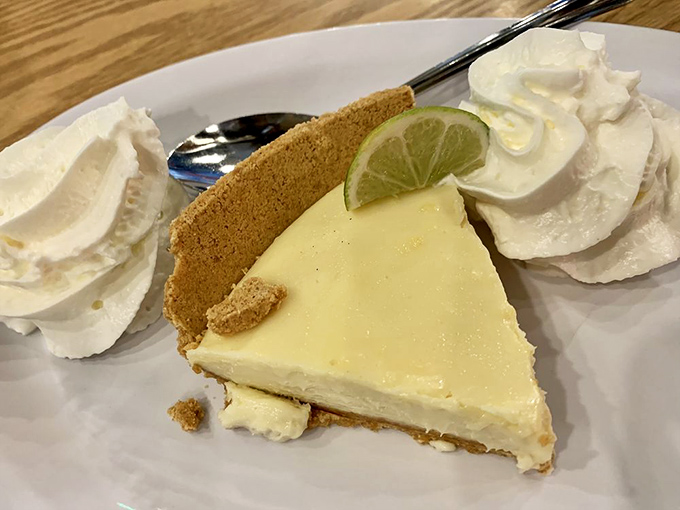 Key lime pie that strikes the perfect balance between tart and sweet. That graham cracker crust deserves its own fan club and monthly newsletter.