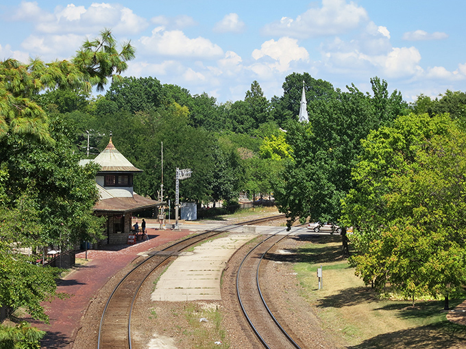 The historic train station isn't just preserved&mdash;it's alive. Trains still stop here, proving some relationships can last longer than 140 years.