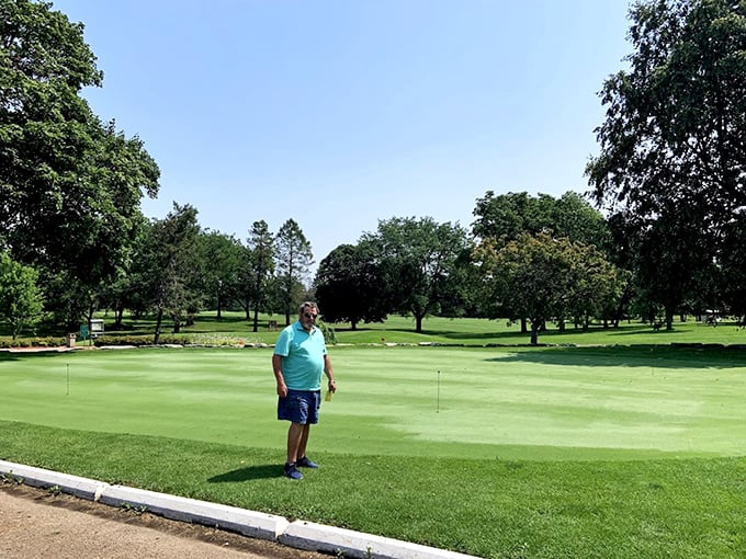 The meticulously maintained greens at Krueger-Haskell Golf Course invite players of all skill levels to enjoy affordable recreation without country club pretension.