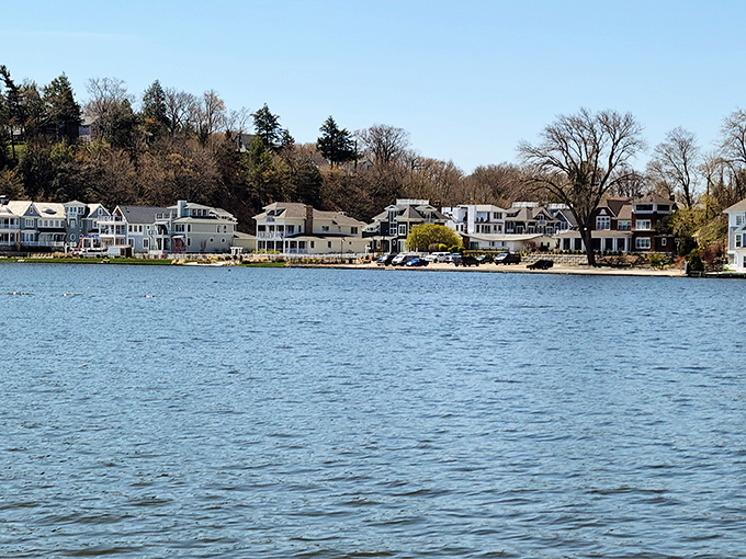 These lakeside homes weren't just built—they were curated, creating a waterfront neighborhood that screams "vacation" but whispers "I live here."