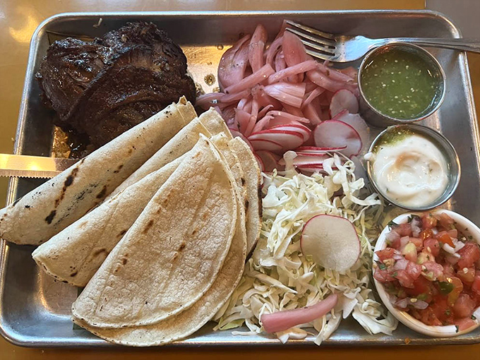 Tacos reimagined with tender lamb and fresh accompaniments&mdash;proof that fusion cuisine works when it's done with respect and imagination.