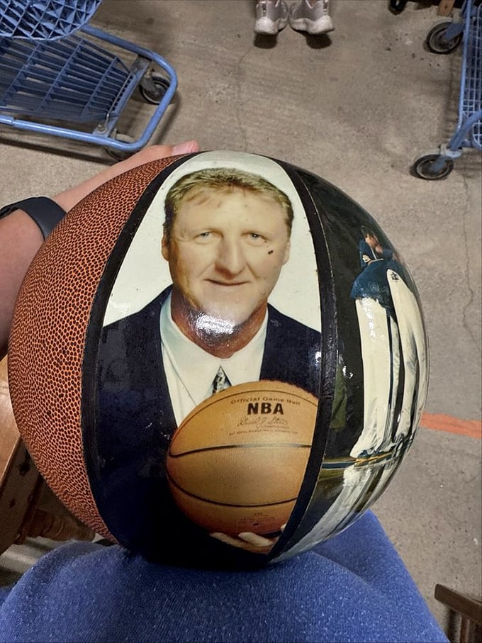 A basketball immortalizing Indiana's favorite son&mdash;proof that in the Hoosier state, Larry Bird isn't just a sports legend, he's practically family.