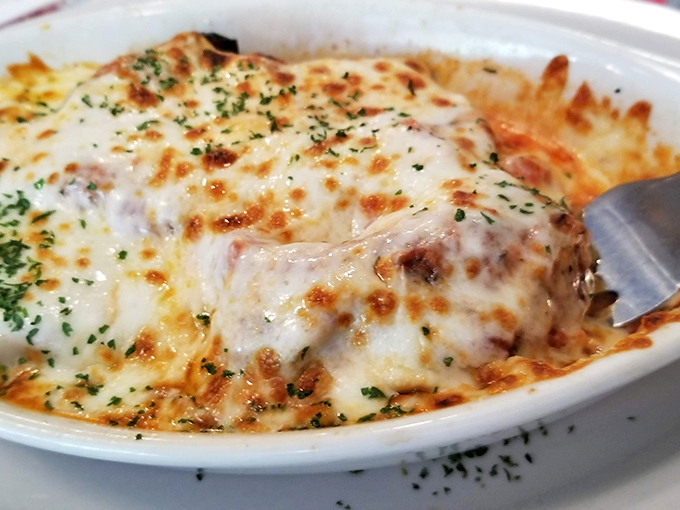 Lasagna that doesn't need reinvention &ndash; just layers of pasta, cheese, and sauce melded together in that magical way that makes you feel like you've been hugged from the inside.