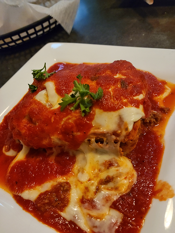 Lasagna that doesn't need a passport to transport you to Italy. Those layers of cheese, sauce, and pasta are speaking the universal language of comfort.
