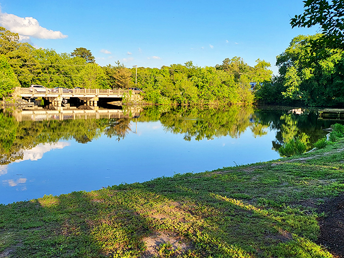 Leonard's Mill Park offers peaceful trails where your biggest decision is which bench to claim.