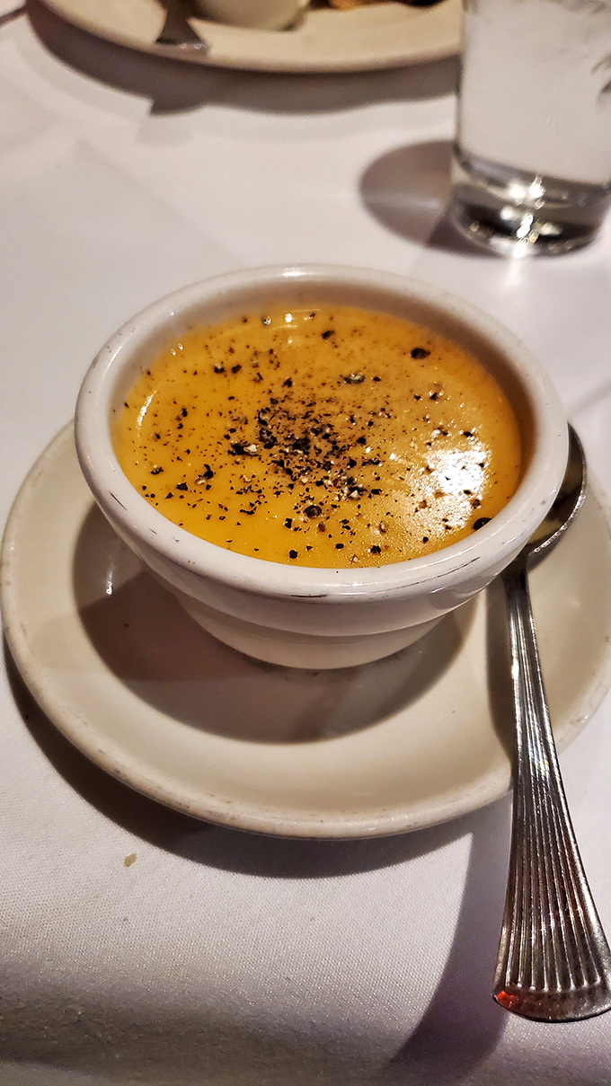 This lobster bisque isn't just soup; it's liquid luxury. The kind of starter that makes you wonder if you even need a main course.