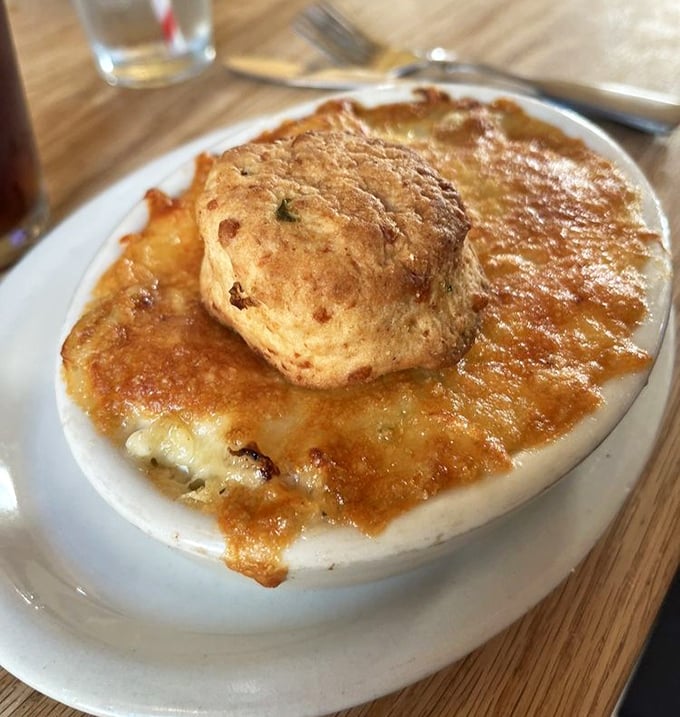 The holy grail of mac and cheese! That perfectly browned crust gives way to a molten interior that's been converting skeptics since day one.