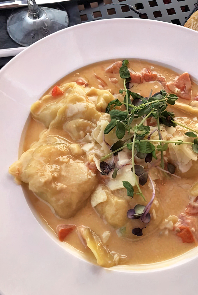 Not just soup, but a seafood symphony &ndash; chunks of lobster and pillowy dumplings swimming in a broth that deserves its own love song.