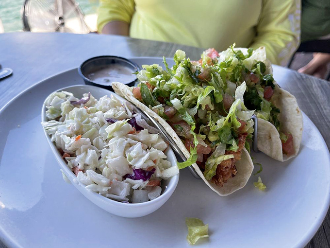 These fish tacos aren't just lunch&mdash;they're a vacation on a plate, complete with coleslaw that actually deserves to be eaten.