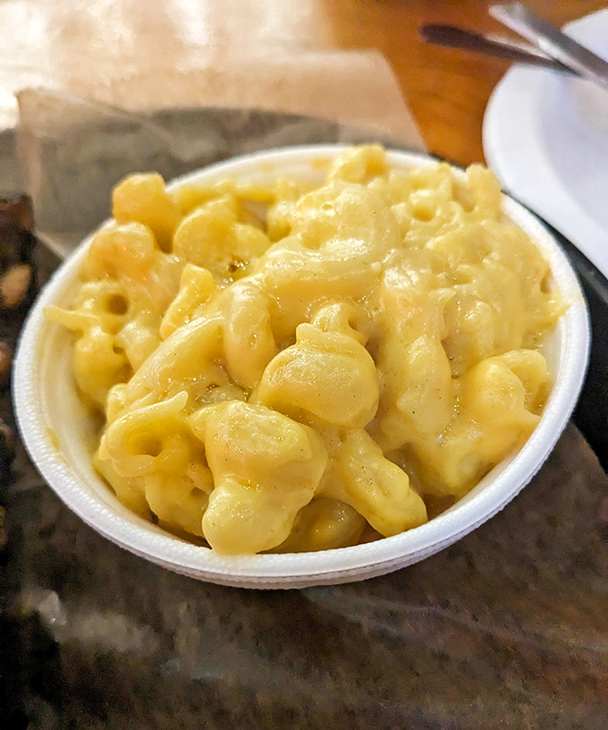Mac and cheese so golden it could win an Olympic medal for comfort food excellence.