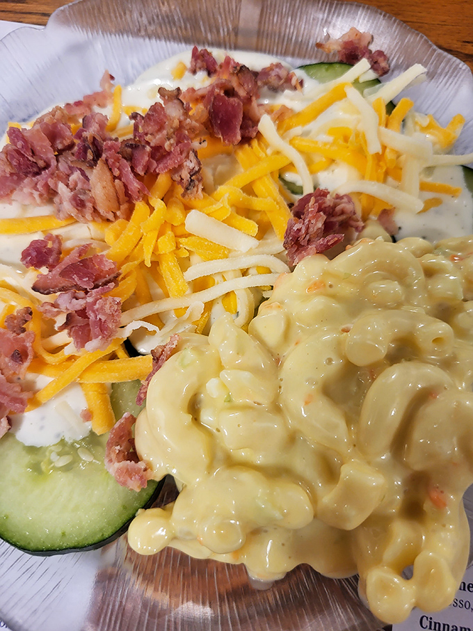 This isn't just mac and cheese&mdash;it's a creamy, golden hug in a bowl, accompanied by a salad that somehow makes you feel virtuous.