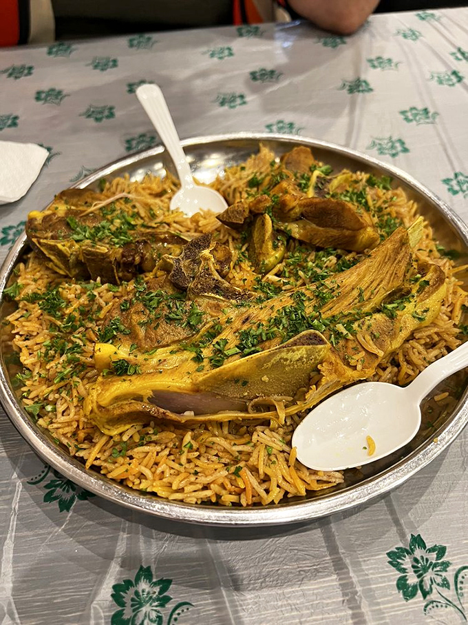 This isn&rsquo;t just Mandi Lamb Shank &ndash; it&rsquo;s an edible work of art. The meat practically surrenders to your fork after its long, flavorful bath in spices.