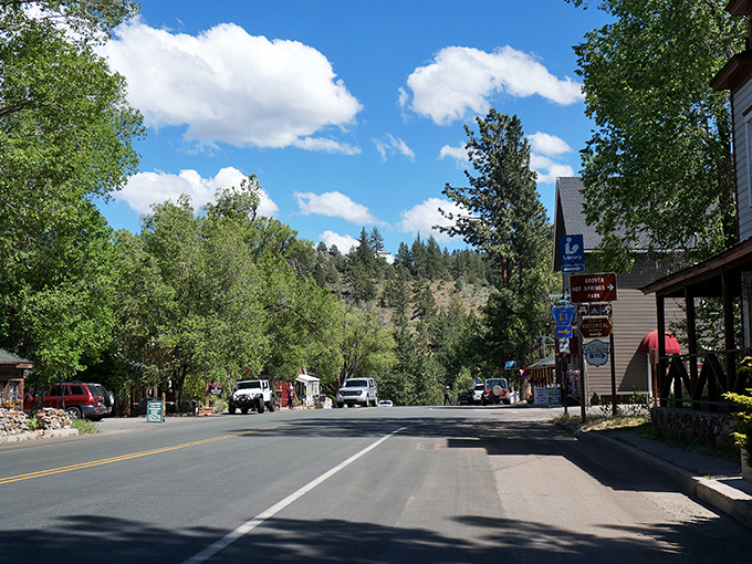 Summer in Markleeville brings azure skies and leafy canopies. The kind of Main Street where "rush minute" happens at noon.