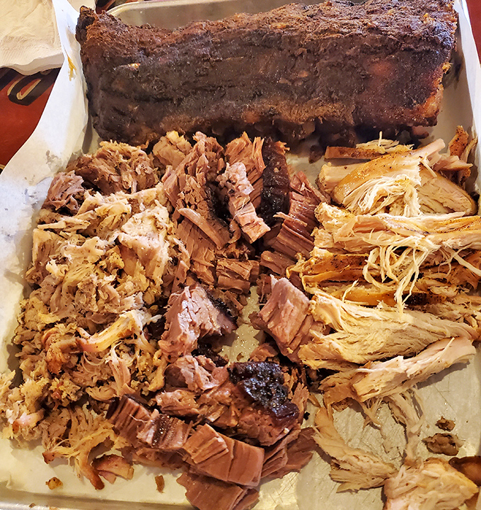 The BBQ equivalent of a greatest hits album. Ribs, brisket, and pulled meats sharing a stage in perfect harmony.