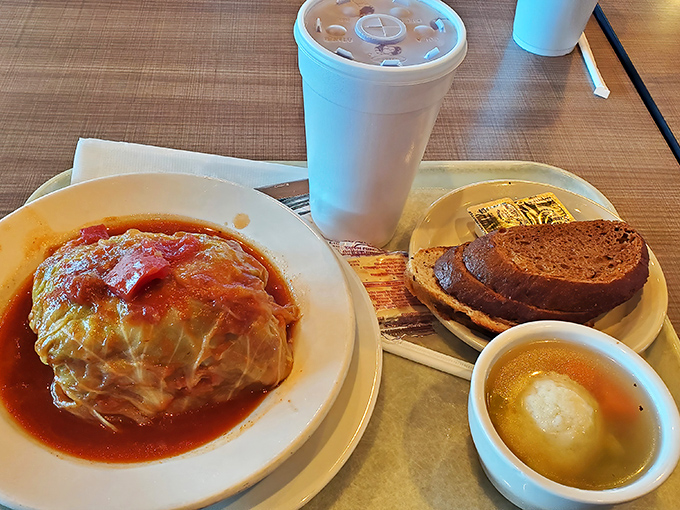 Comfort food that would make your grandmother both proud and jealous. That matzo ball soup could heal anything from a cold to a broken heart.