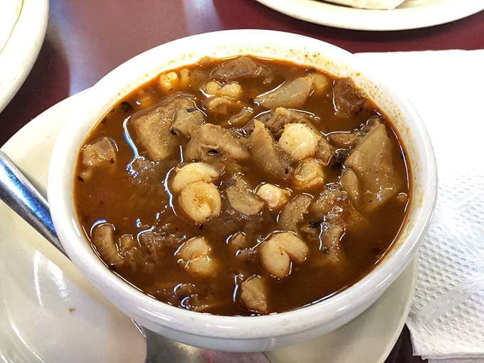 This menudo isn't just soup &ndash; it's a restorative miracle in a bowl. Tender tripe and hominy swimming in a broth that could cure anything from hangovers to heartbreak.