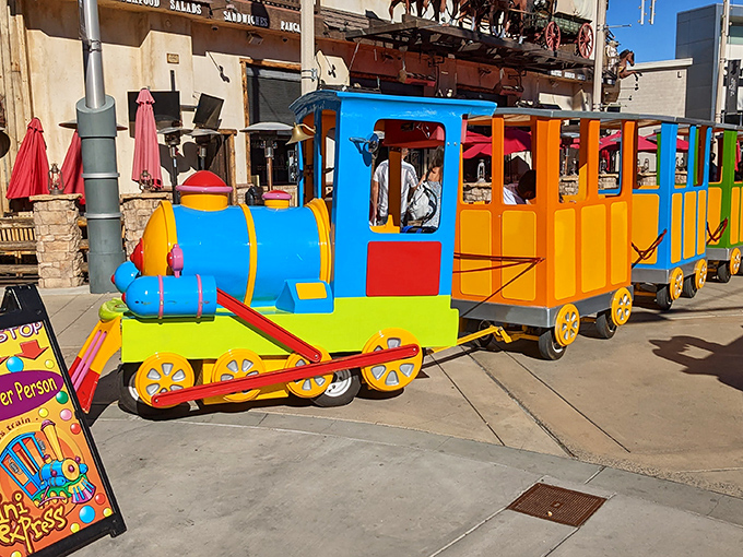 All aboard the childhood express! This colorful mini train delivers giggles and memories while parents secretly calculate how many shopping bags can fit underneath the seats.