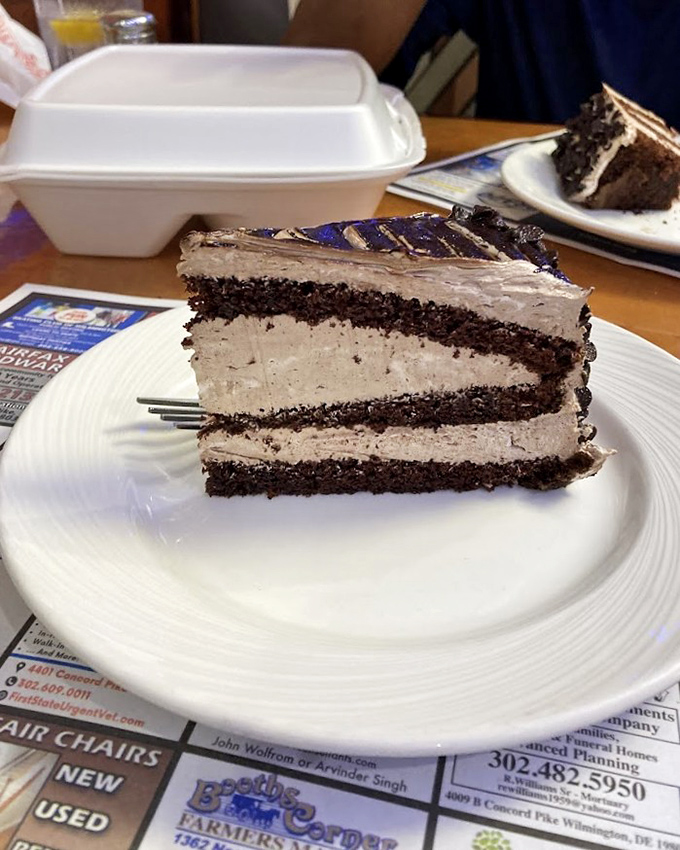 Layer upon layer of chocolate cake and creamy frosting&mdash;a dessert skyscraper that makes you wonder if you should take a picture or just dive in face-first.