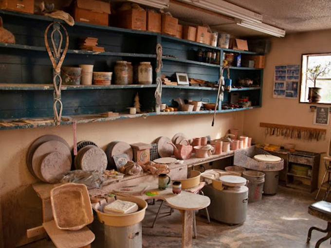 Nothing says "small town charm" quite like pottery displayed in windows that have watched decades pass by.