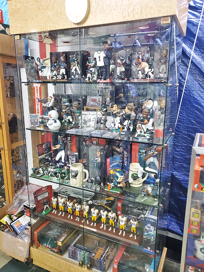 Eagles, Phillies, and sports memories galore &ndash; this glass case holds the physical manifestation of Philadelphia's passionate fandom across generations.