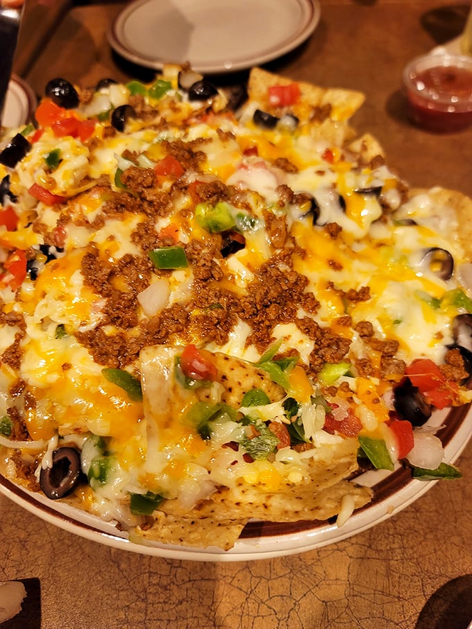 Loaded nachos that require a strategy to eat&mdash;like a delicious game of Jenga where everyone wins, especially your taste buds.