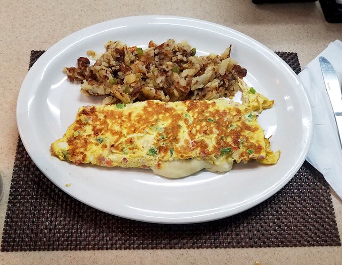 This isn't just any omelette&mdash;it's a masterclass in egg architecture with home fries that deserve their own Pennsylvania historical marker.