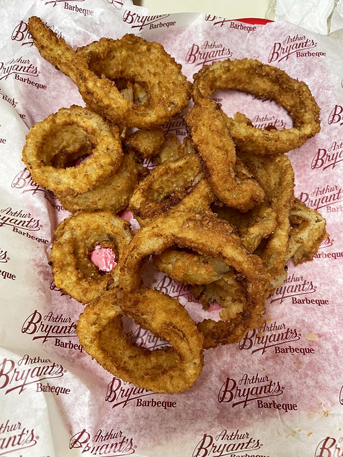 Golden halos of crispy goodness. These onion rings aren't just a side dish&mdash;they're crunchy supporting actors in your BBQ blockbuster.