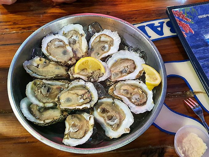 Fresh oysters on ice – nature's perfect appetizer. Just add a squeeze of lemon and prepare for that briny kiss of the sea.