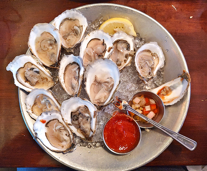 These oysters aren't just served&mdash;they're presented on a silver platter, as all proper ocean treasures should be.